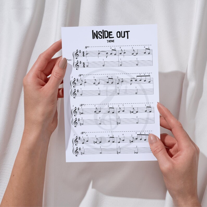 Inside Out - Grade 1 - Easy Piano Sheet for Absolute Beginners Colored ...
