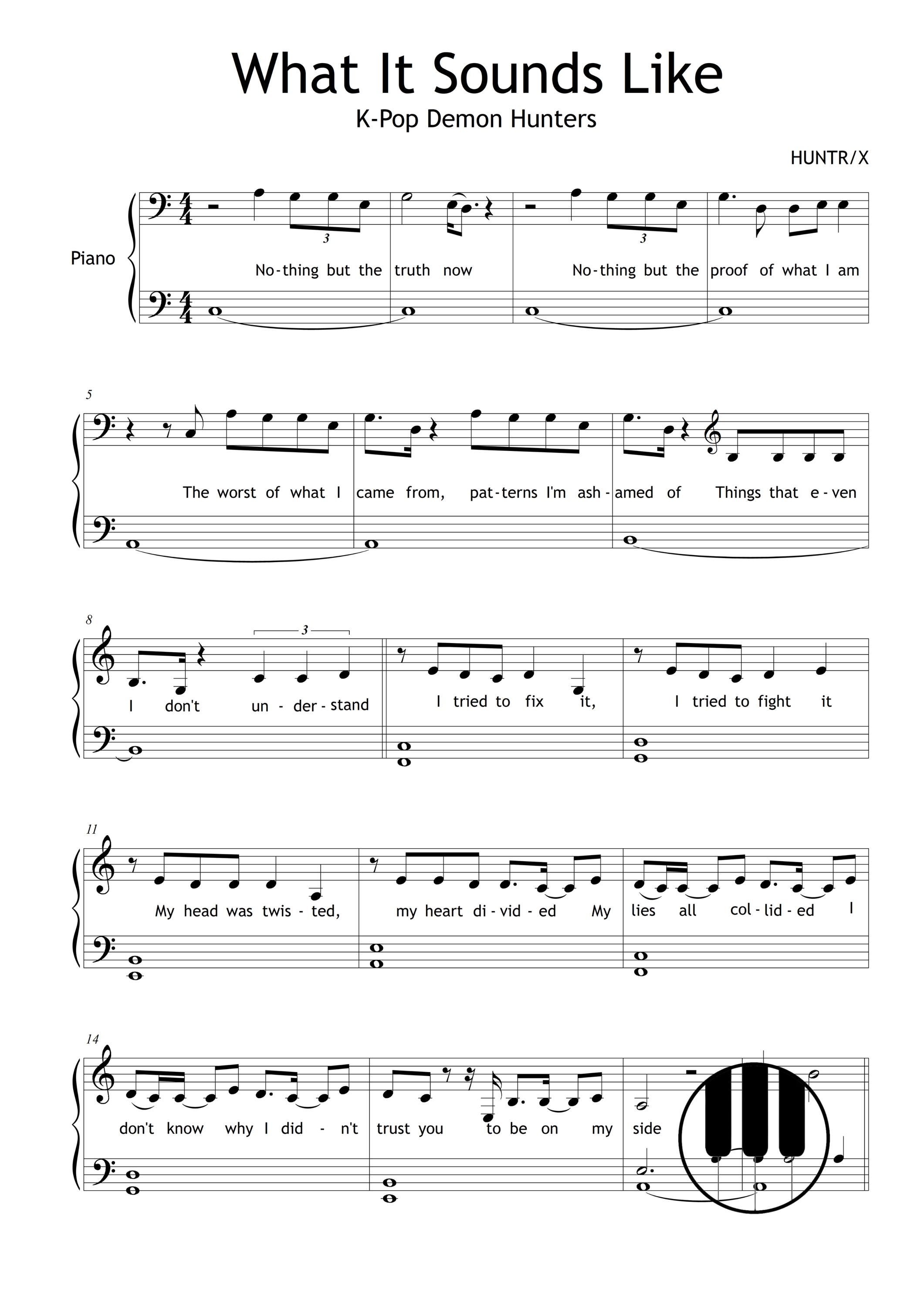 HUNTR-X KPOP Demon Hunters Easy Piano Collection | Simplified Sheet ...
