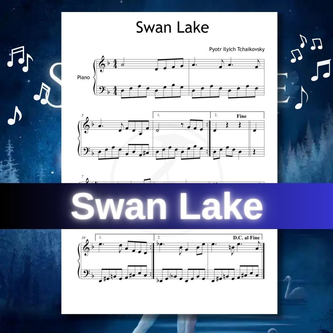 Swan Lake – Grade 3–4 Piano Sheet Music PDF With MP3 and Video ...
