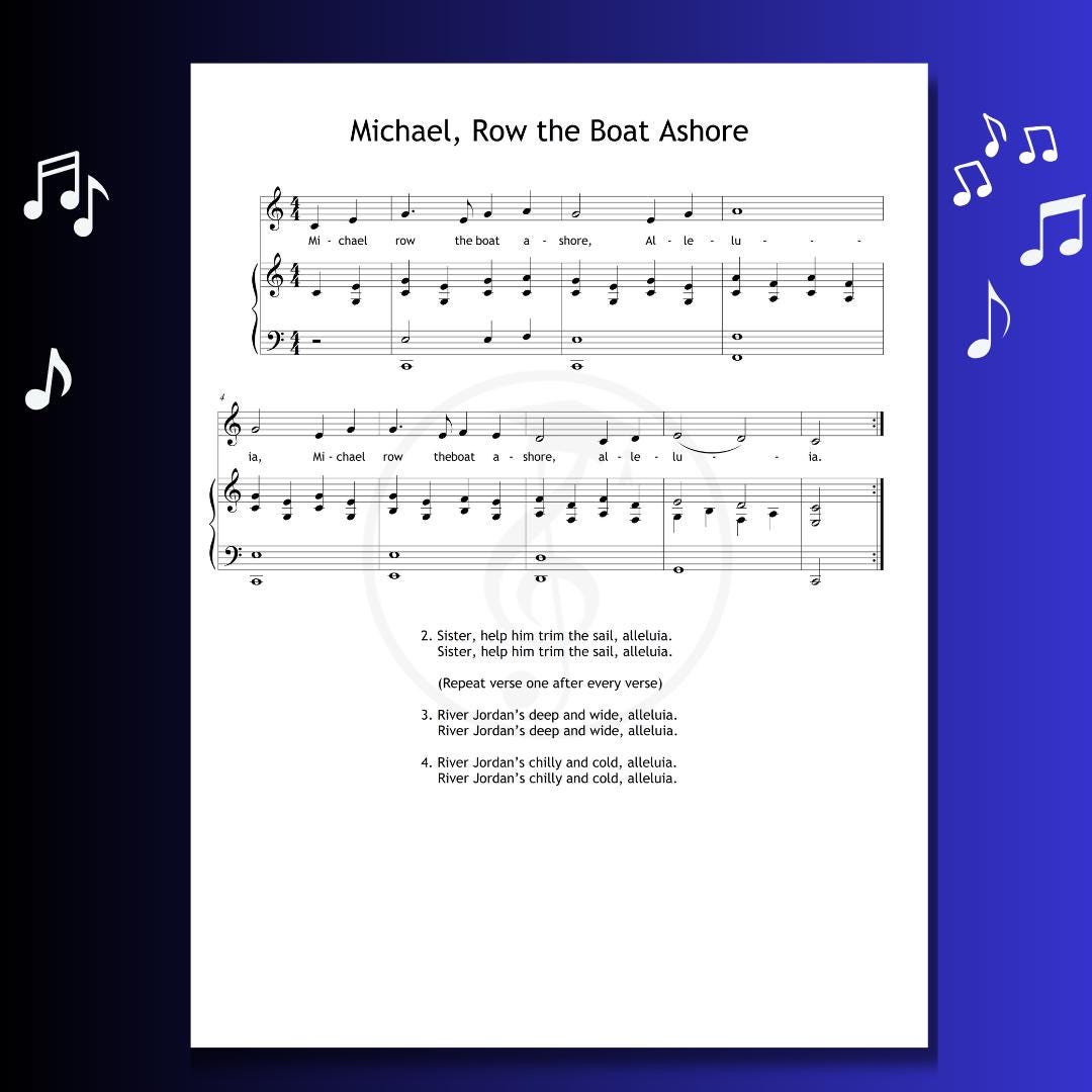 Michael Row the Boat Ashore – Calm Spiritual for Singing Arranged for ...