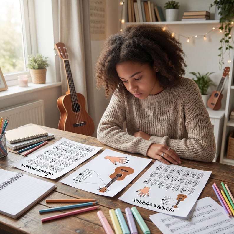 Ukulele Chords – Printable Classroom Chord Reference Charts for Ukulele ...