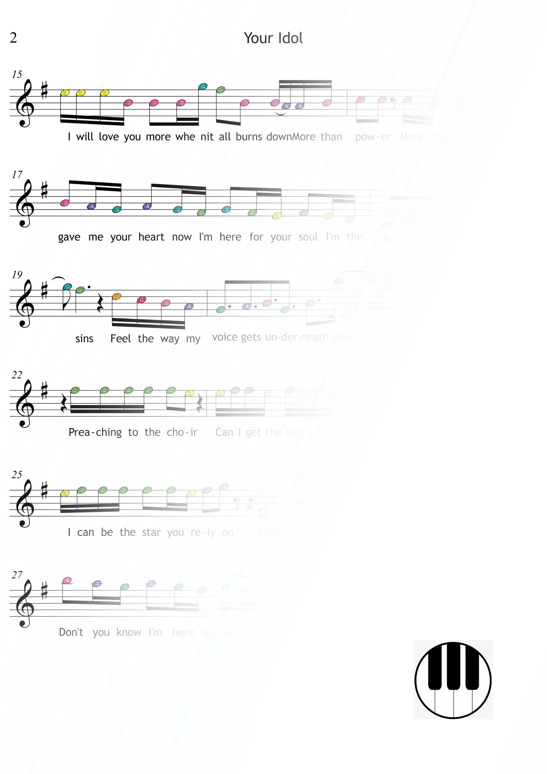 Your Idol – Demon Hunters KPOP | Beginner Grade 0 Very Easy Piano Sheet ...
