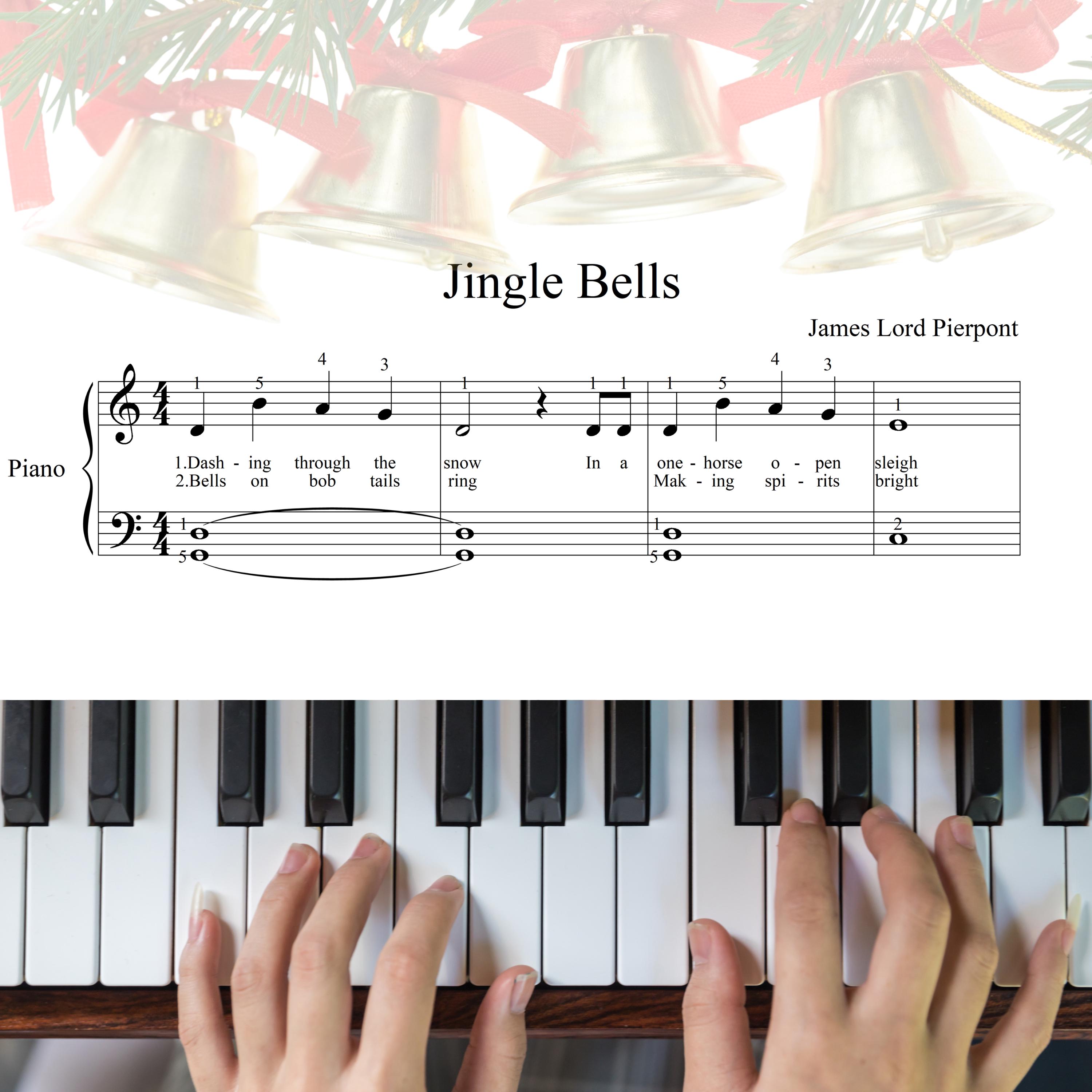 Jingle Bells - Grade 1 - Simplified Piano Sheet Music With Lyrics and ...
