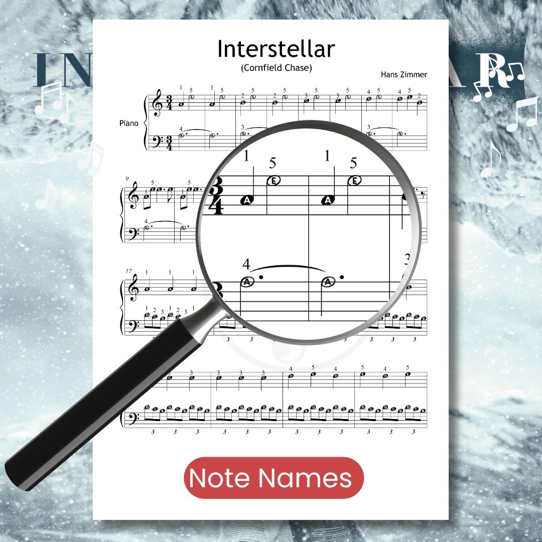 Simpified Interstellar Easy Piano PDF Sheet Music, Cornfield Chase by ...