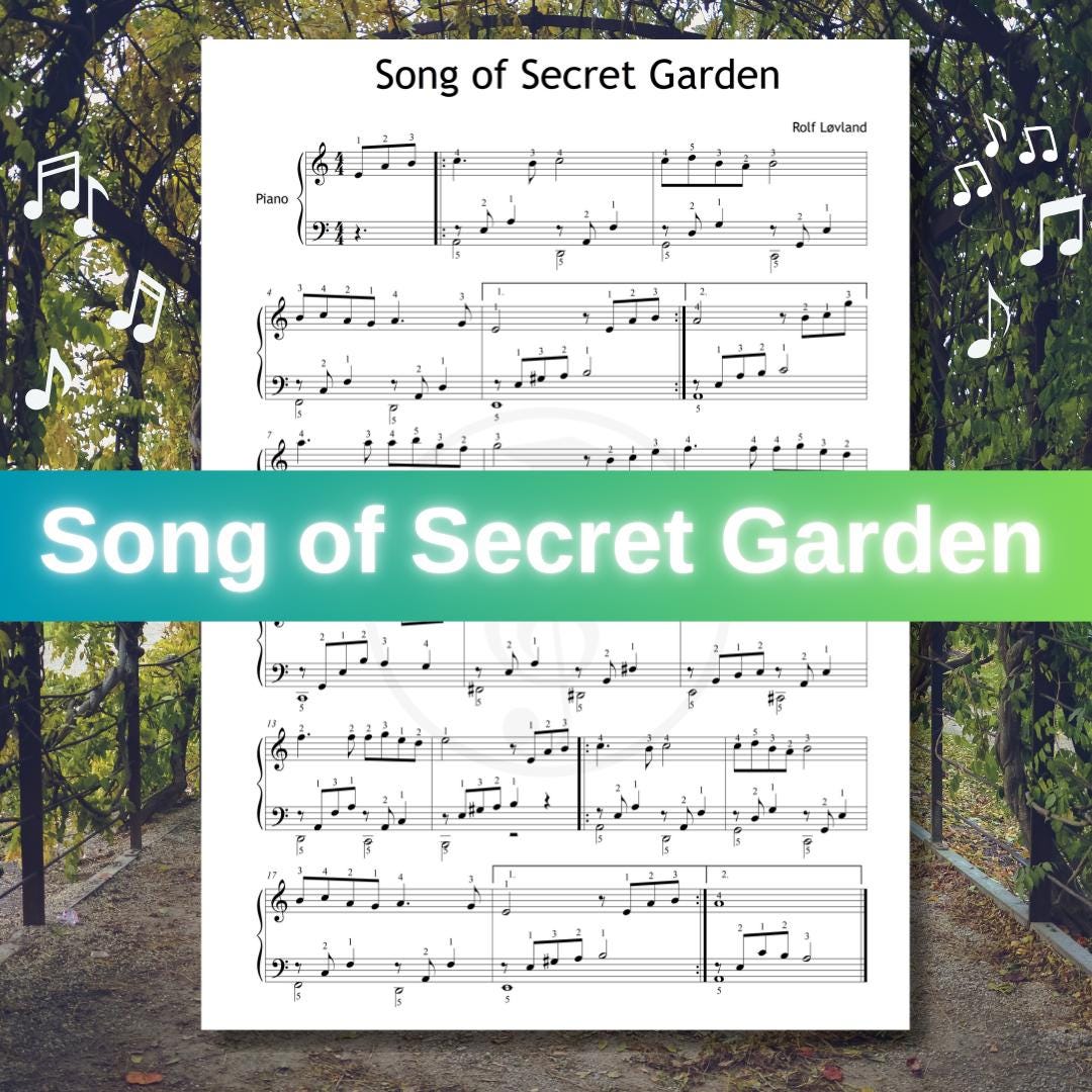 Song From a Secret Garden – Easy Piano PDF With Finger Numbers, Note ...