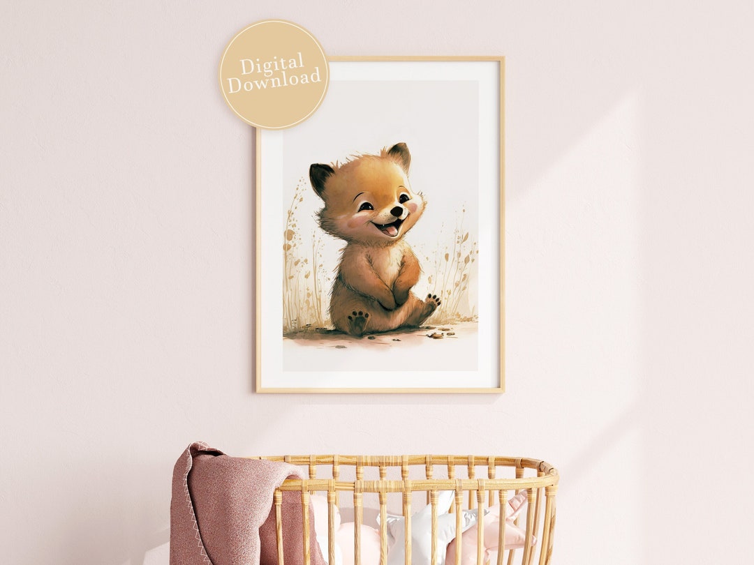 Nursery Pictures, Baby Fox Forest Animals, Children's Posters, Animal ...