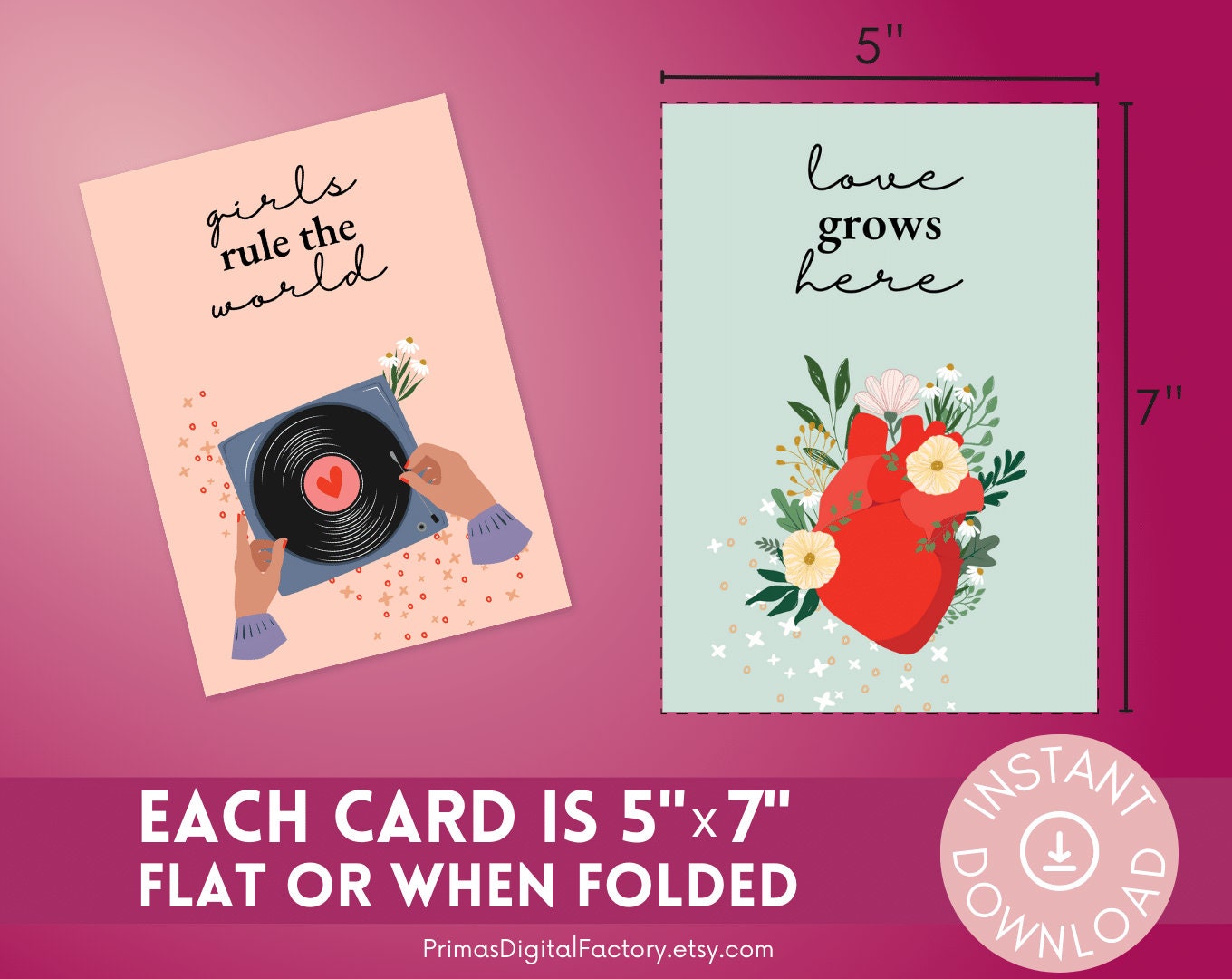 Printable Galentines Day Card Pack, Digital Download Galentines Day ...