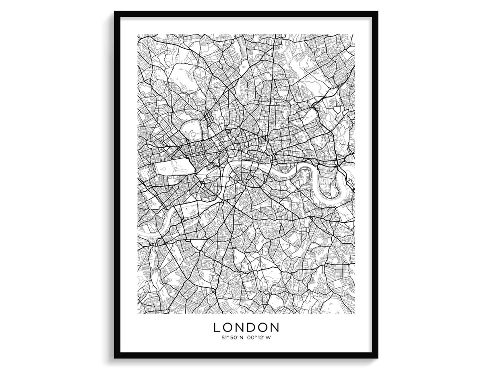 LONDON City Map Modern Minimalist Map Poster Wall Decor Wall Art ...