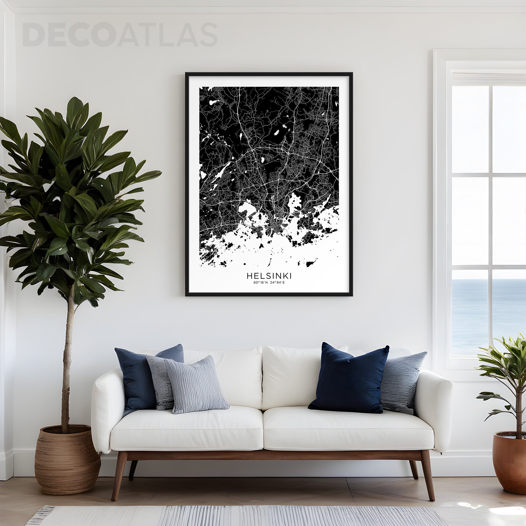 HELSINKI City Map Modern Map Minimalist Map Wall Art Wall Decor Digital ...