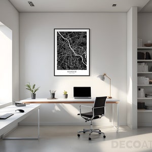 WARSAW City Map Modern Minimalist Map Wall Decor Wall Art Poster ...