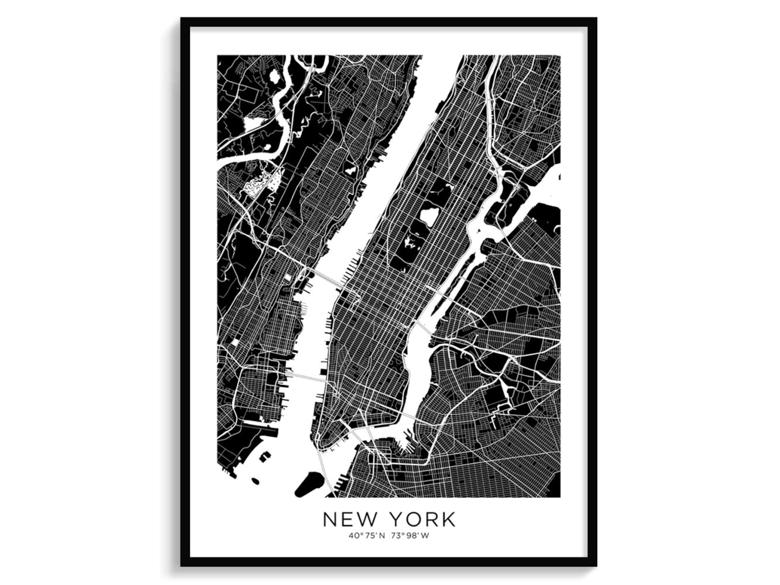 NEW YORK City Map Modern Minimalist Map for Wall Decor Wall Art, Poster ...