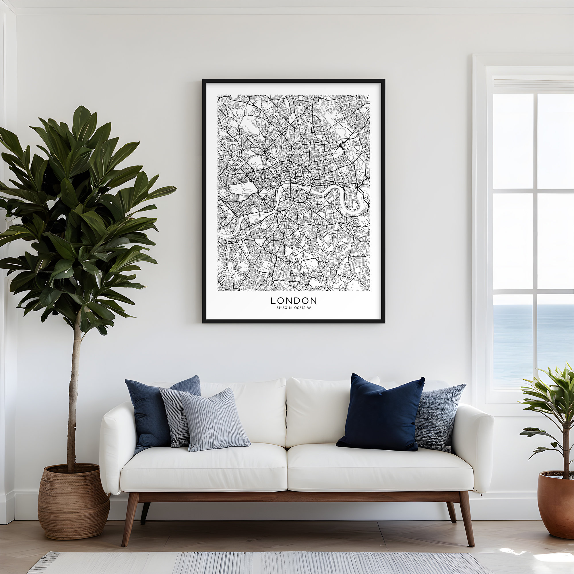 LONDON City Map Modern Minimalist Map Poster Wall Decor Wall Art ...