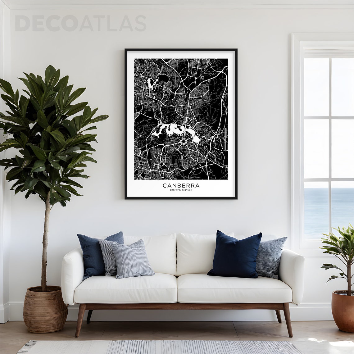 CANBERRA City Map Modern Map Minimalist Map Wall Decor Wall Art Digital ...