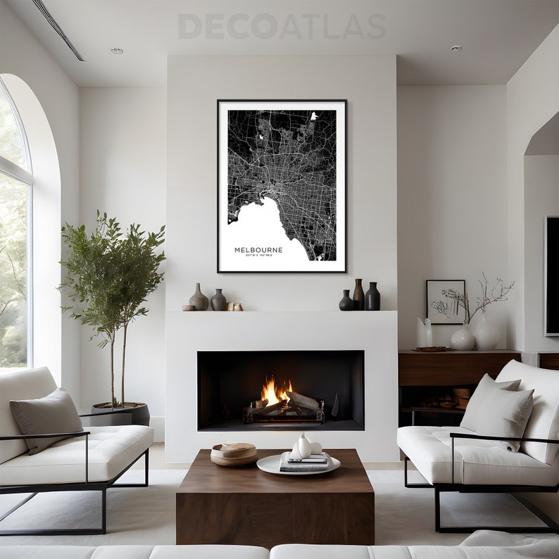 MELBOURNE City Map Modern Minimalist Map Wall Decor Wall Art Travel ...