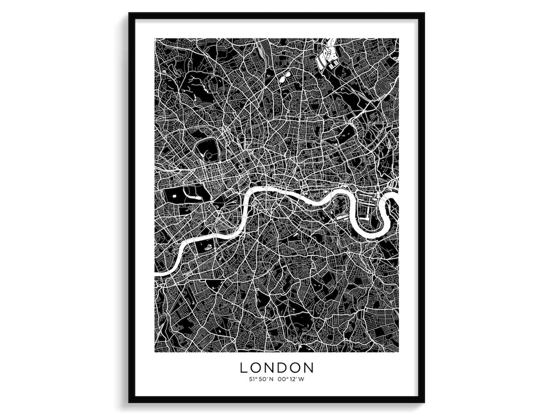 LONDON City Map Modern Minimalist Map for Wall Decor Wall Art Map ...