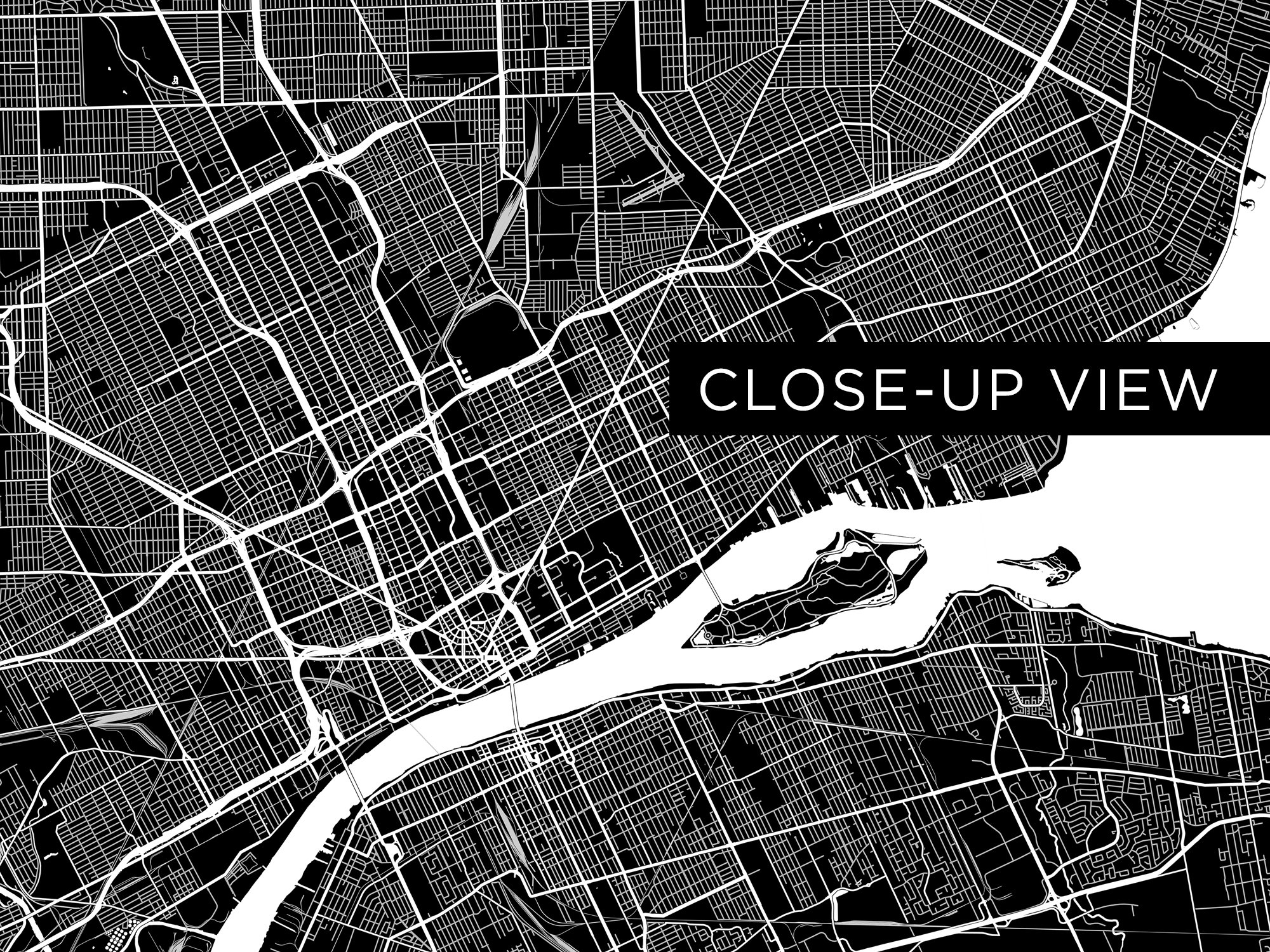 DETROIT City Map Modern Minimalist Map for Wall Decor Wall Art Poster ...