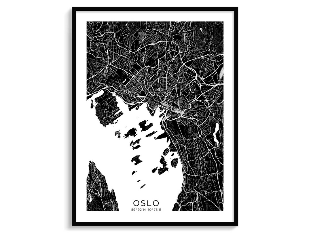 OSLO City Map Modern Minimalist Map for Wall Decor Wall Art Poster ...