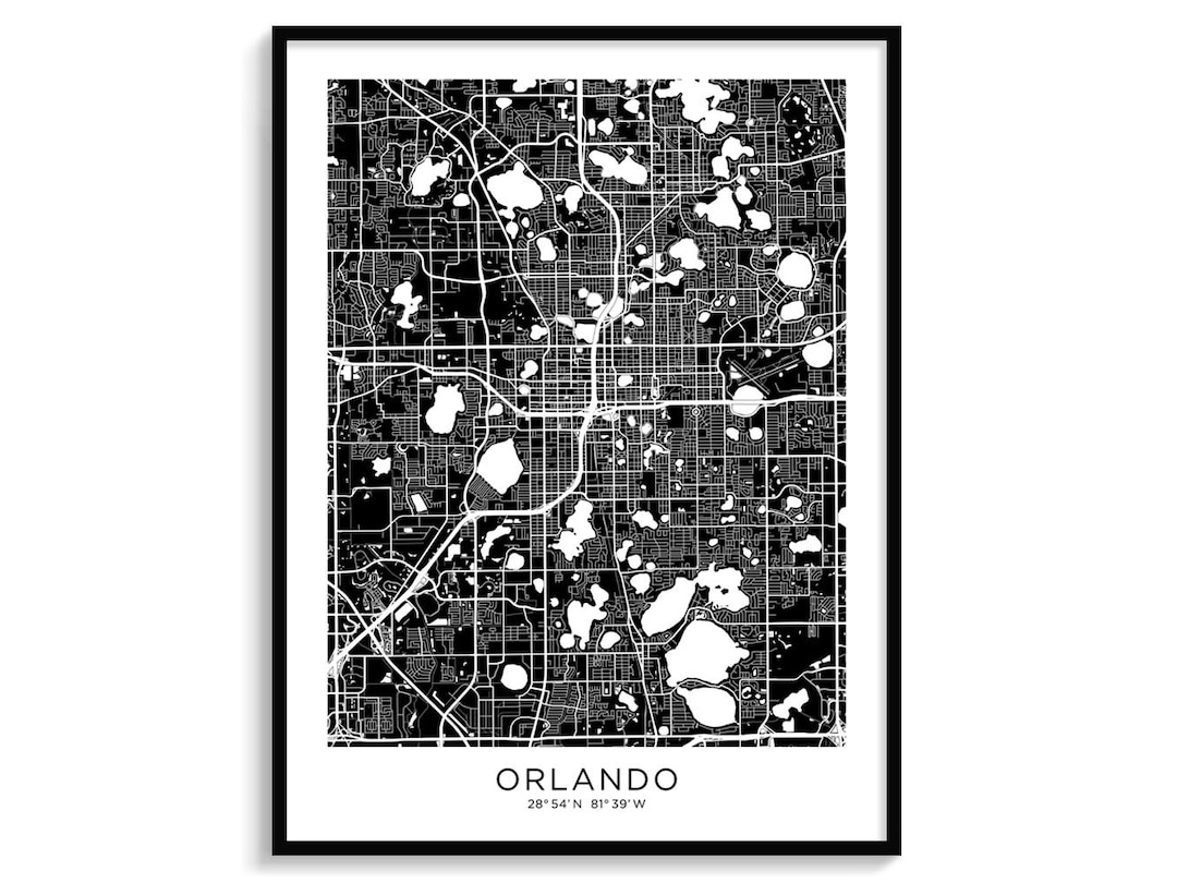 ORLANDO City Map Modern Minimalist Map Wall Decor Wall Art Poster ...