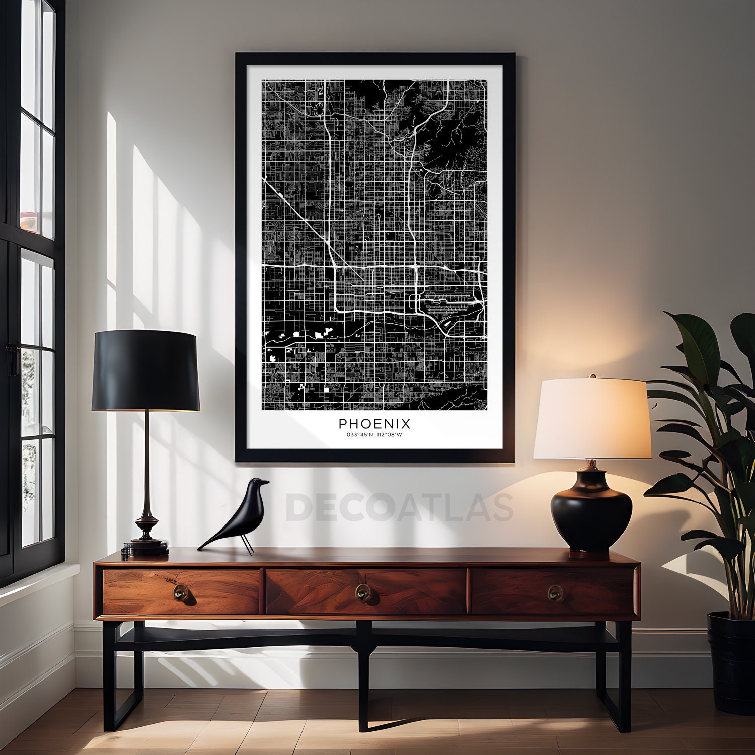 PHOENIX City Map, Modern Minimalist Map for Wall Decor, Wall Art ...
