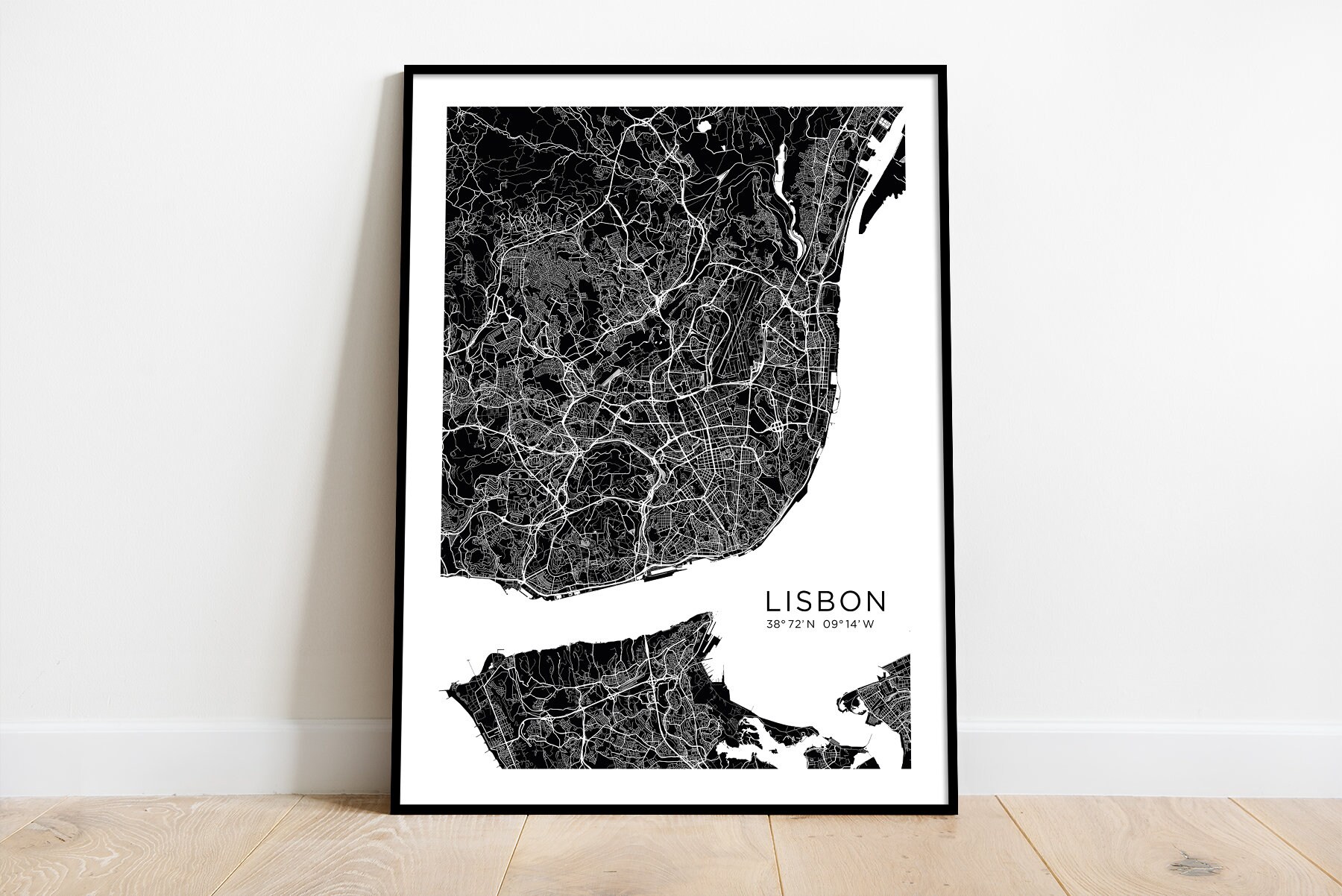 LISBON City Map Modern Map Minimalist Map Wall Decor Wall Art Digital ...