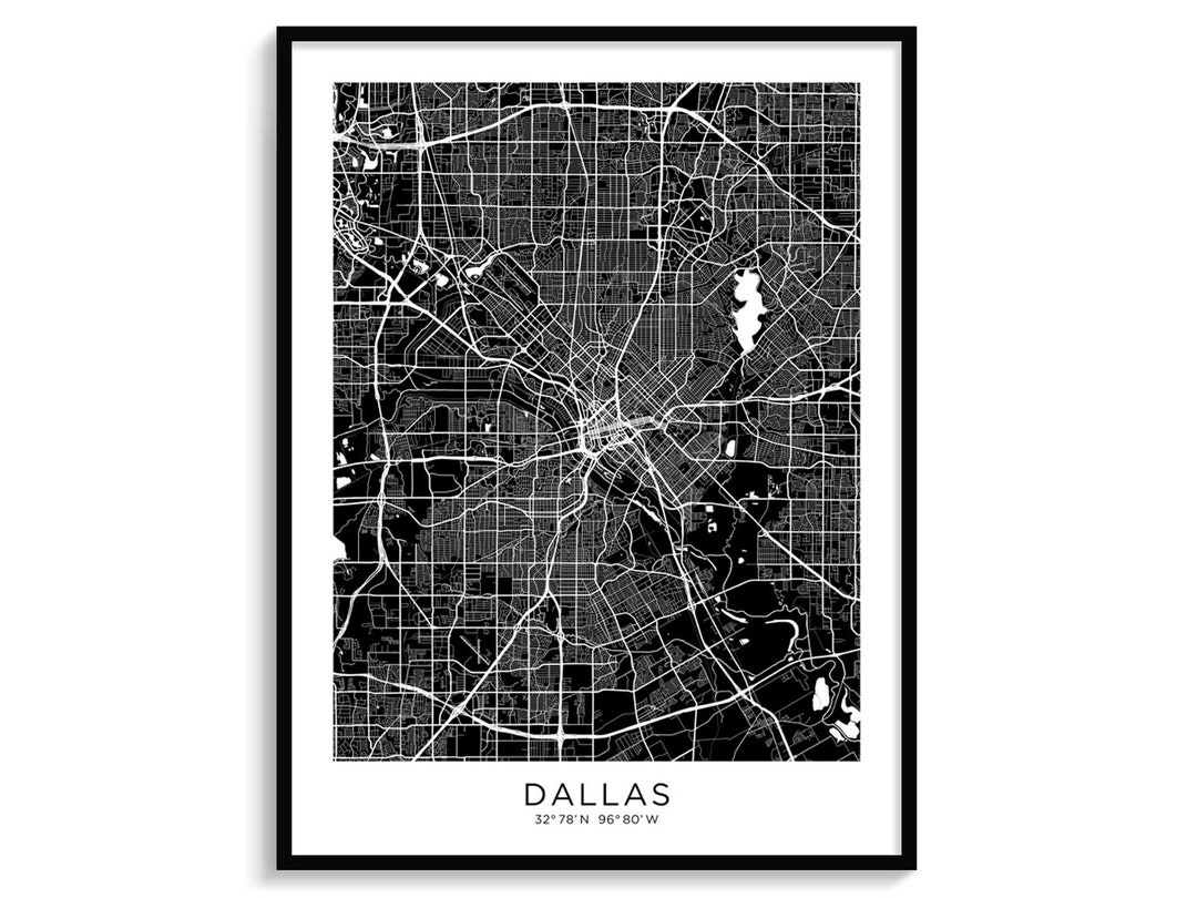 DALLAS City Map Modern Map Minimalist Map Wall Decor Wall Art Digital ...