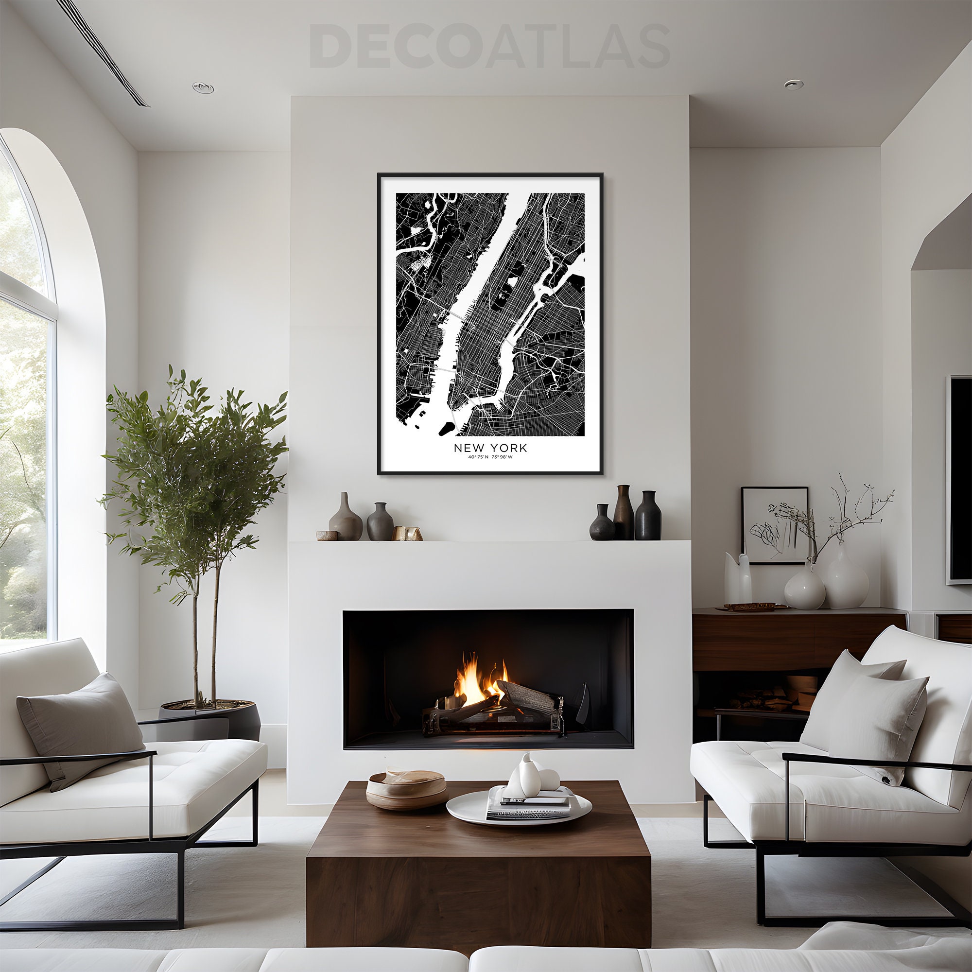 NEW YORK City Map Modern Minimalist Map for Wall Decor Wall Art, Poster ...