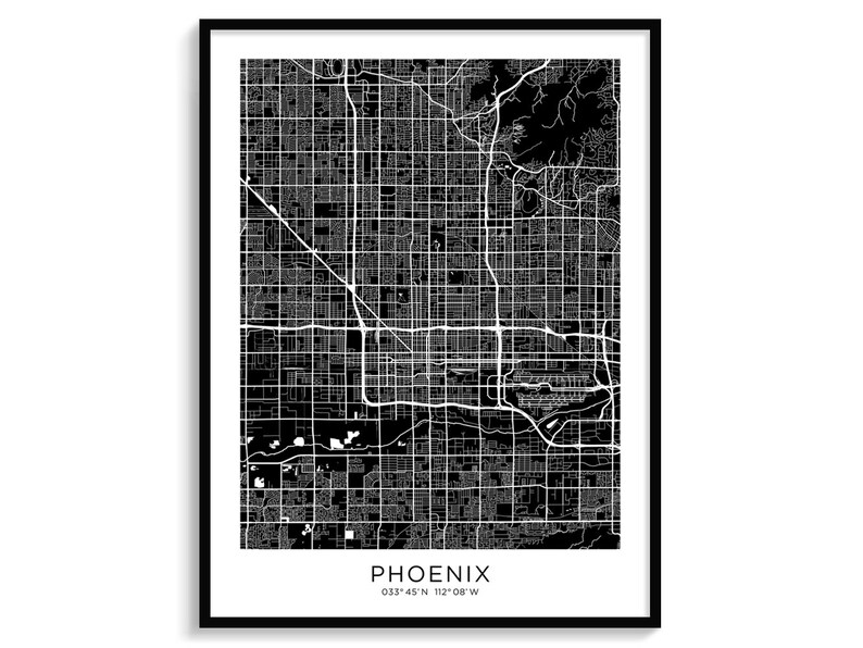PHOENIX City Map Modern Map Minimalist Map Wall Decor Wall Art Digital ...