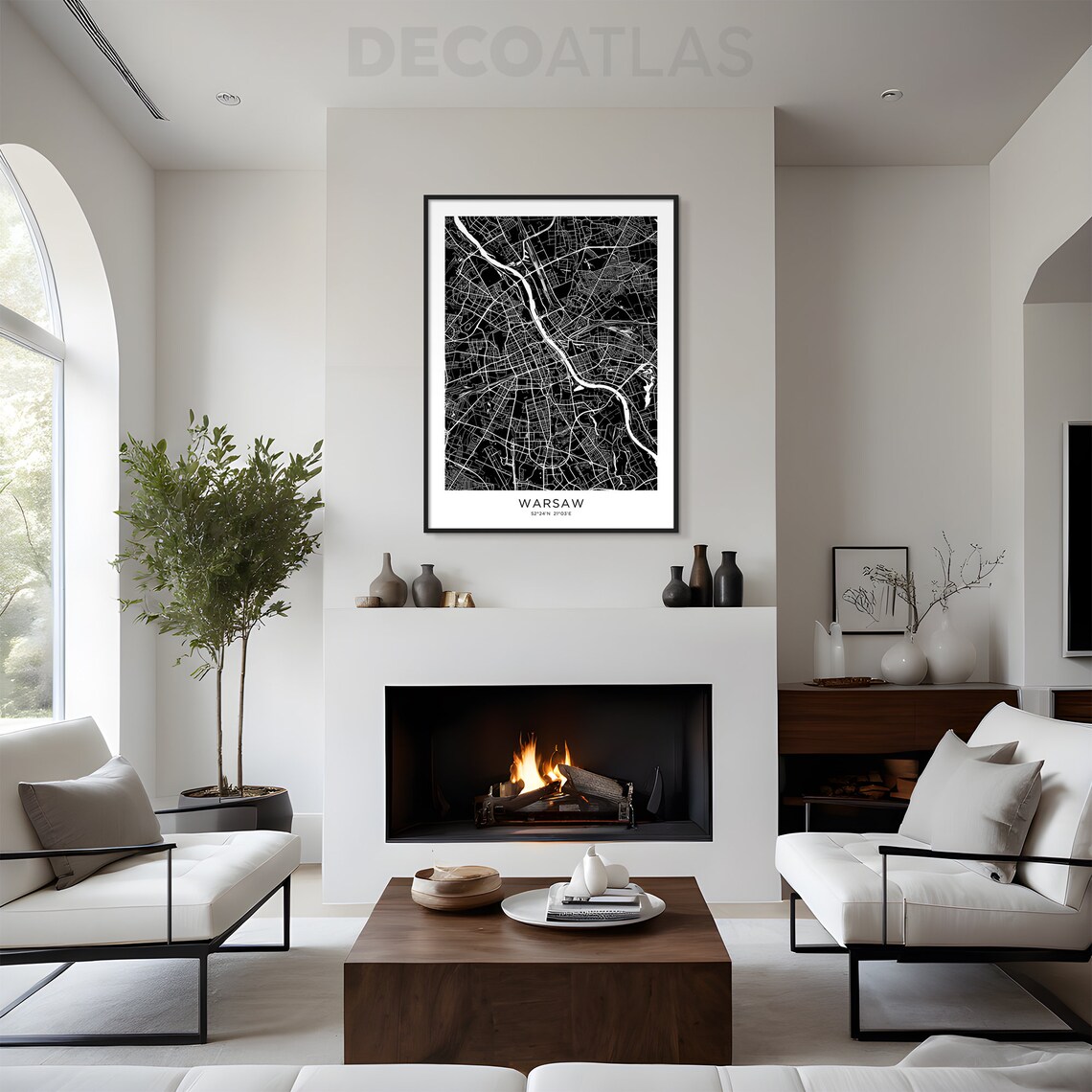 WARSAW City Map Modern Minimalist Map Wall Decor Wall Art Poster ...