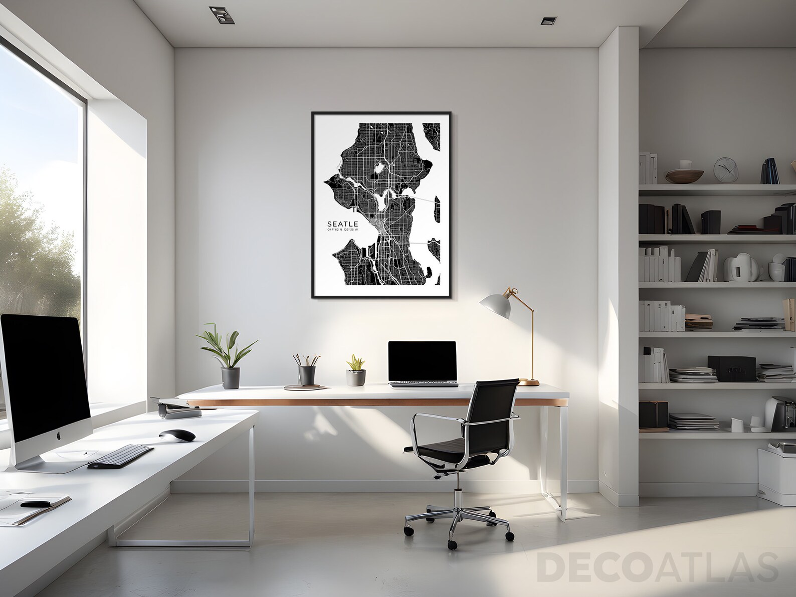 SEATLE City Map, Modern Minimalist Map for Wall Decor, Wall Art, Poster ...