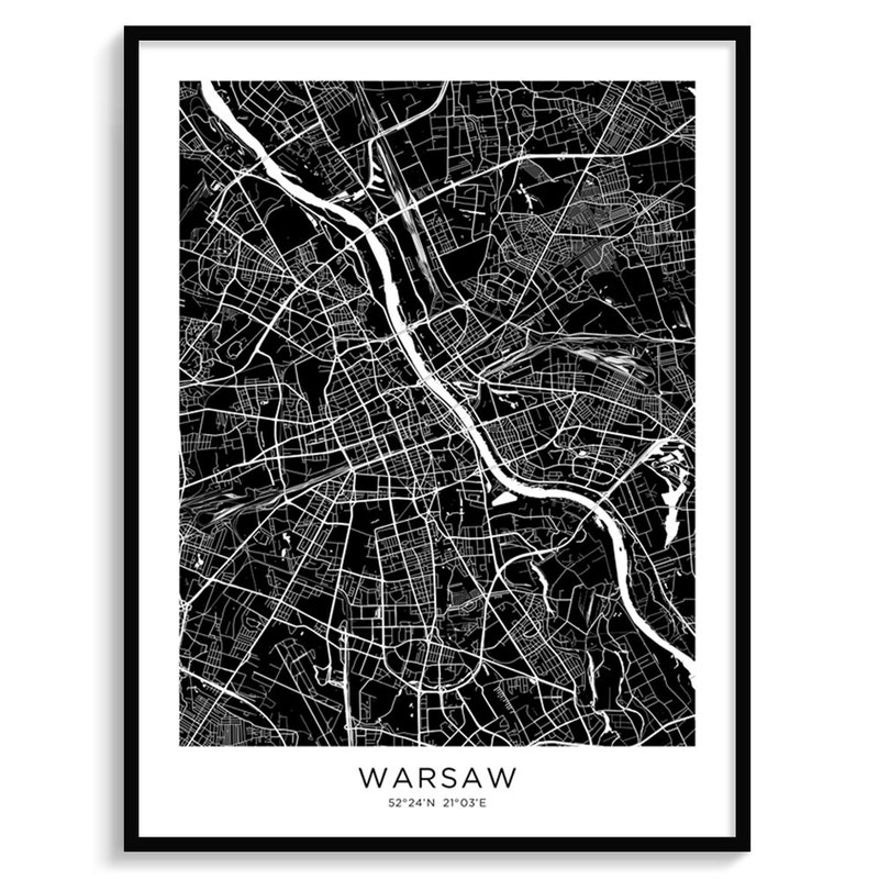 City Map Poster Warsaw - Etsy