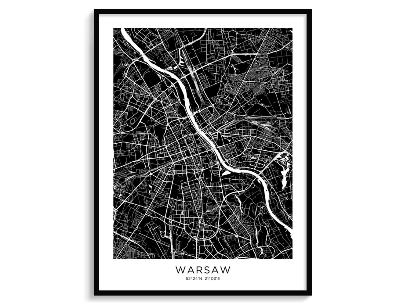 WARSAW City Map Modern Minimalist Map Wall Decor Wall Art Poster ...