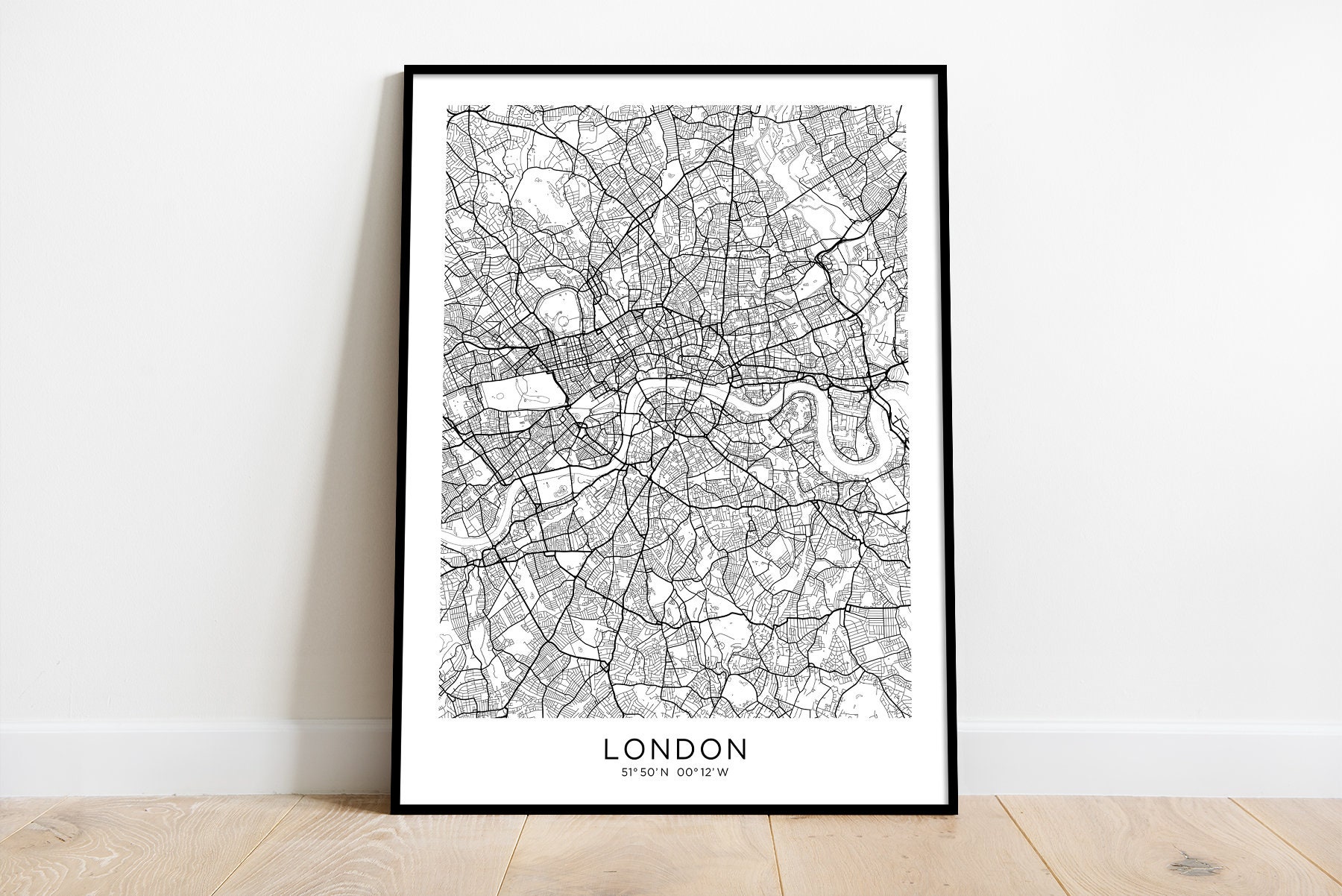 LONDON City Map Modern Minimalist Map Poster Wall Decor Wall Art ...