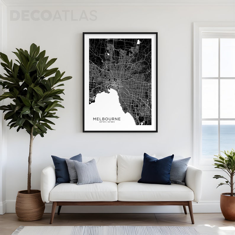 MELBOURNE City Map Modern Minimalist Map Wall Decor Wall Art Travel ...
