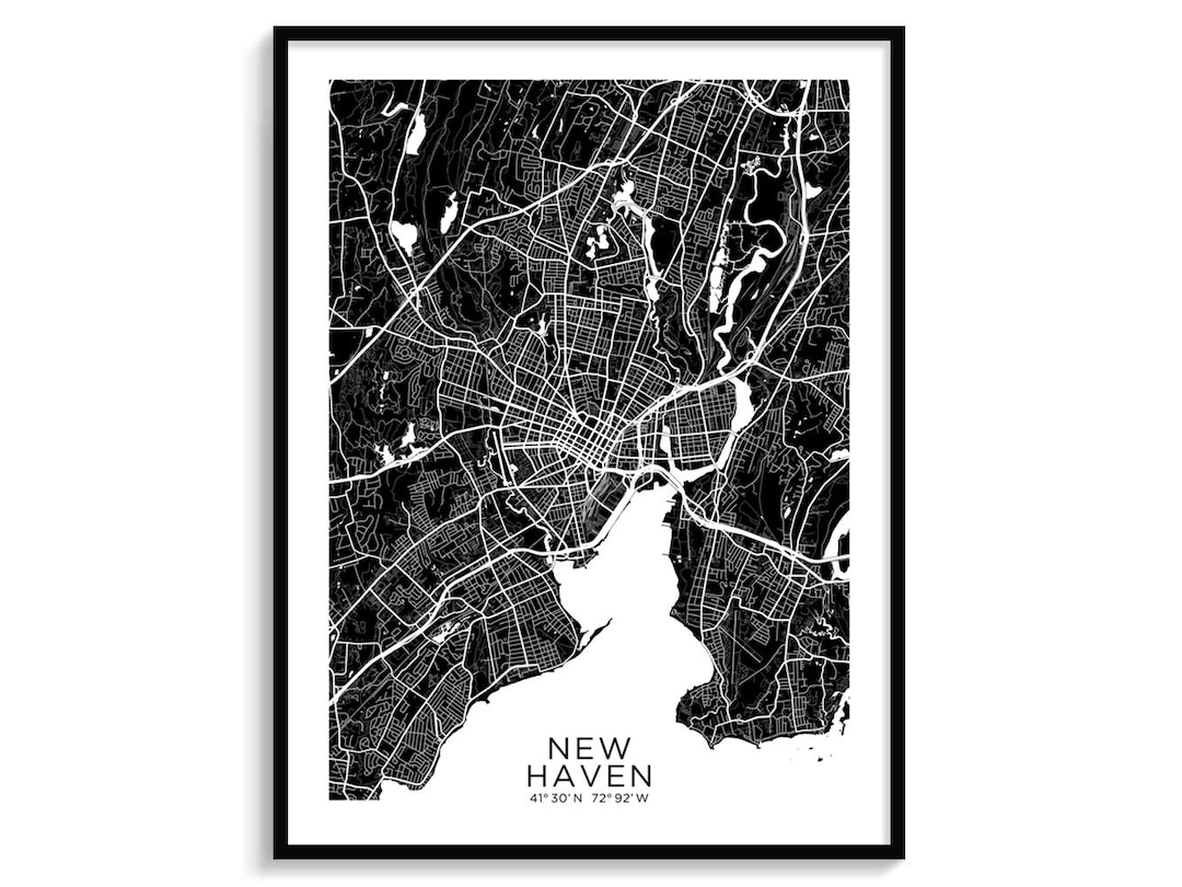 NEW HAVEN City Map Modern Map Minimalist Map Wall Decor Wall Art ...