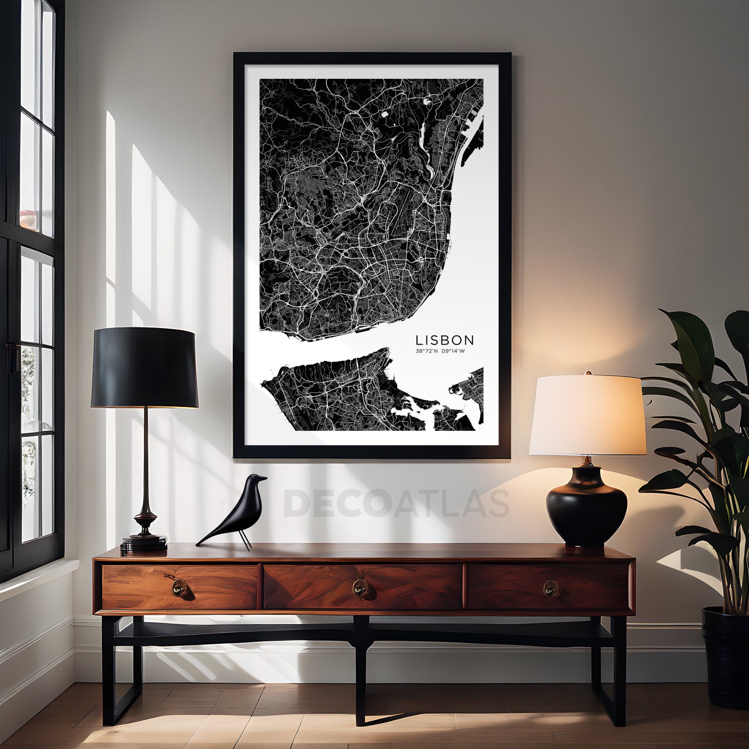 LISBON City Map Modern Map Minimalist Map Wall Decor Wall Art Digital ...