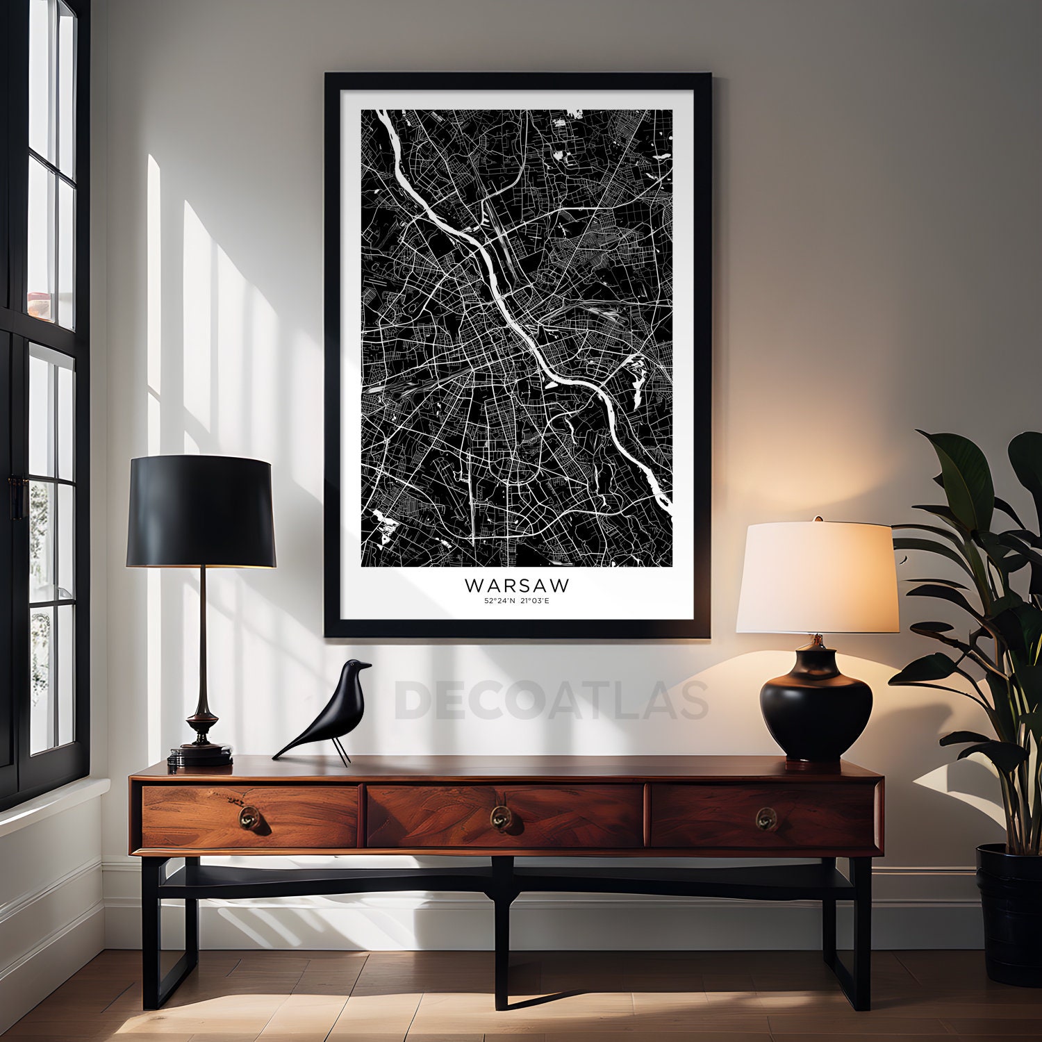 WARSAW City Map Modern Minimalist Map Wall Decor Wall Art Poster ...