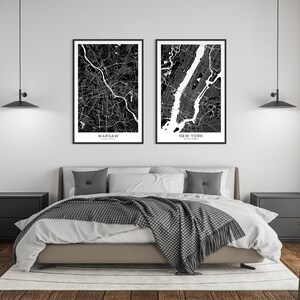WARSAW City Map Modern Minimalist Map Wall Decor Wall Art Poster ...