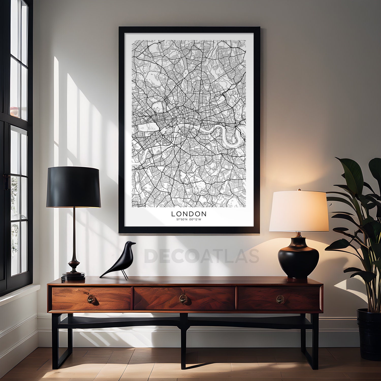 LONDON City Map Modern Minimalist Map Poster Wall Decor Wall Art ...