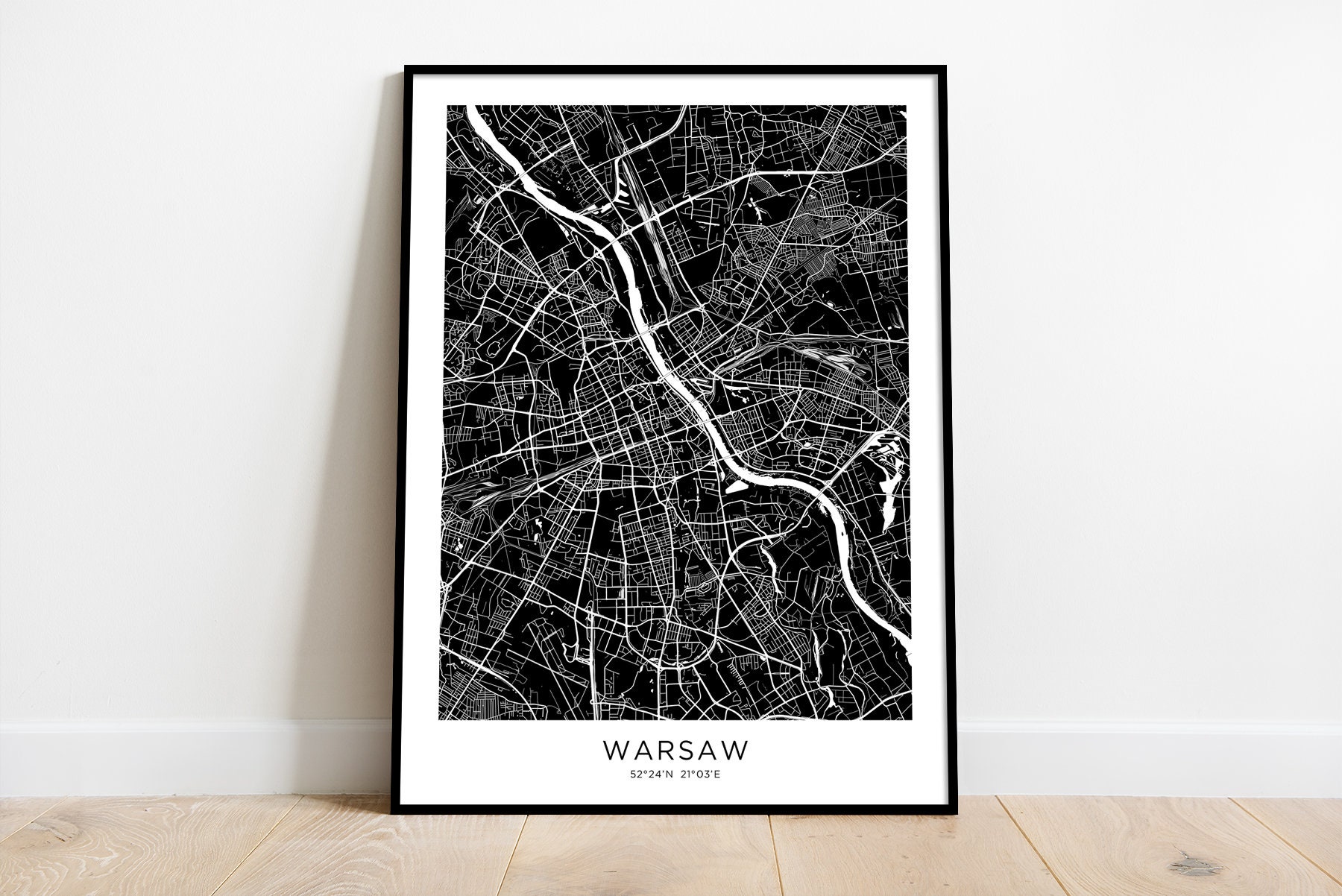 WARSAW City Map Modern Minimalist Map Wall Decor Wall Art Poster ...
