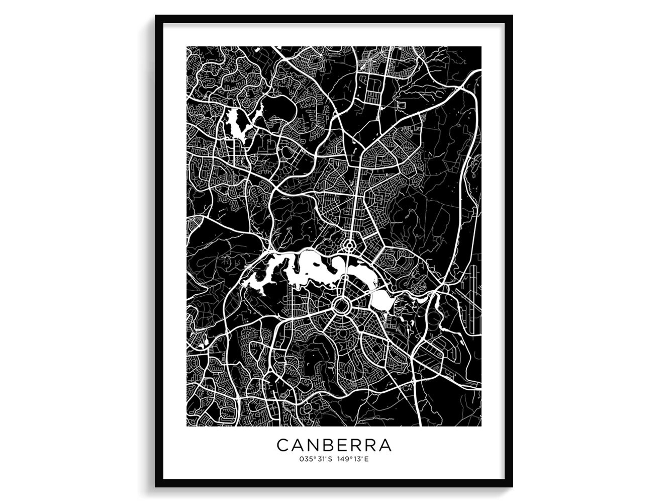 CANBERRA City Map Modern Map Minimalist Map Wall Decor Wall Art Digital ...