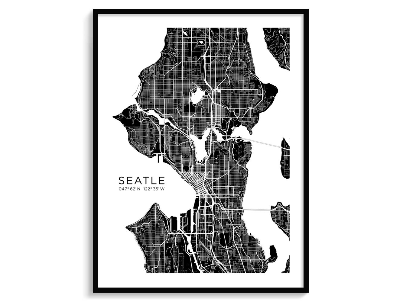 SEATLE City Map, Modern Minimalist Map for Wall Decor, Wall Art, Poster ...