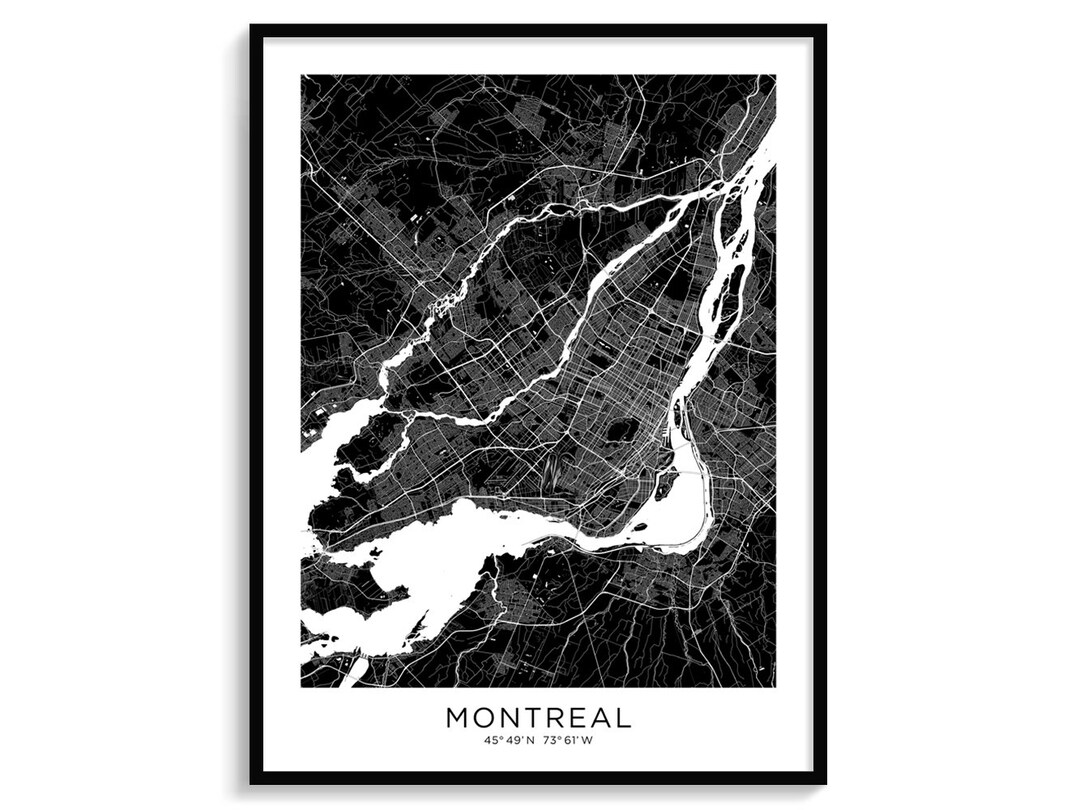 MONTREAL City Map Modern Map Minimalist Map Wall Decor Wall Art Digital ...