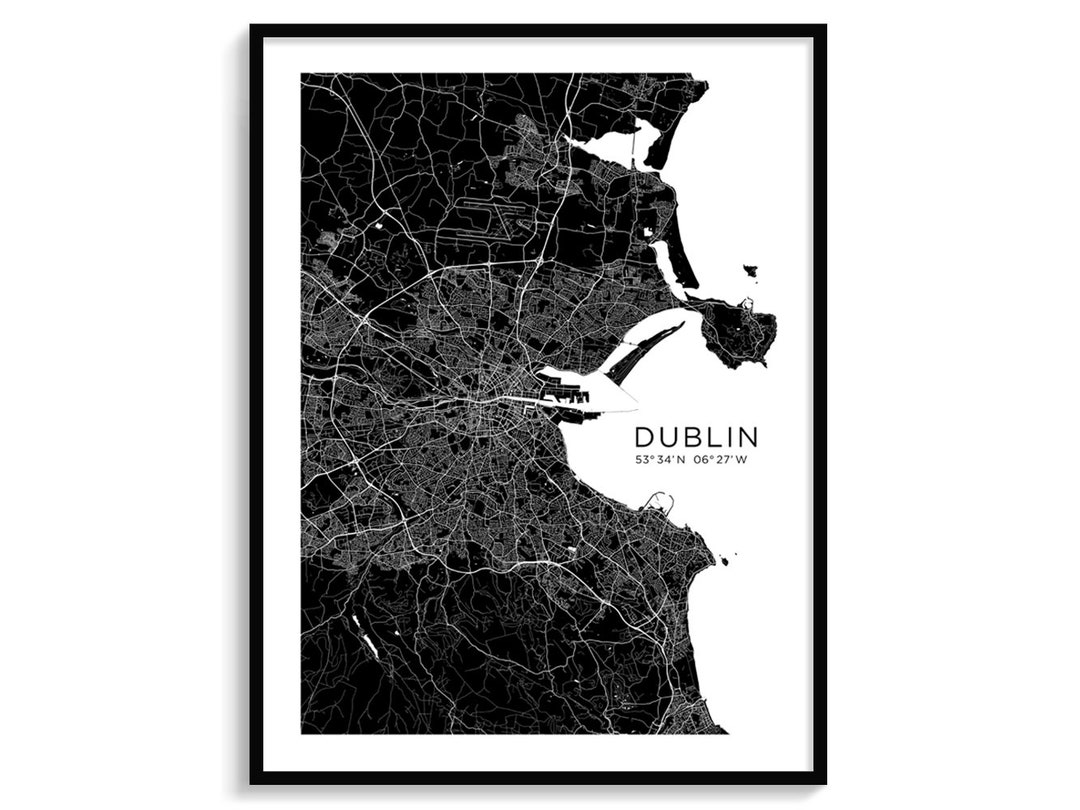 DUBLIN City Map Modern Map Minimalist Map Wall Decor Wall Art Digital ...