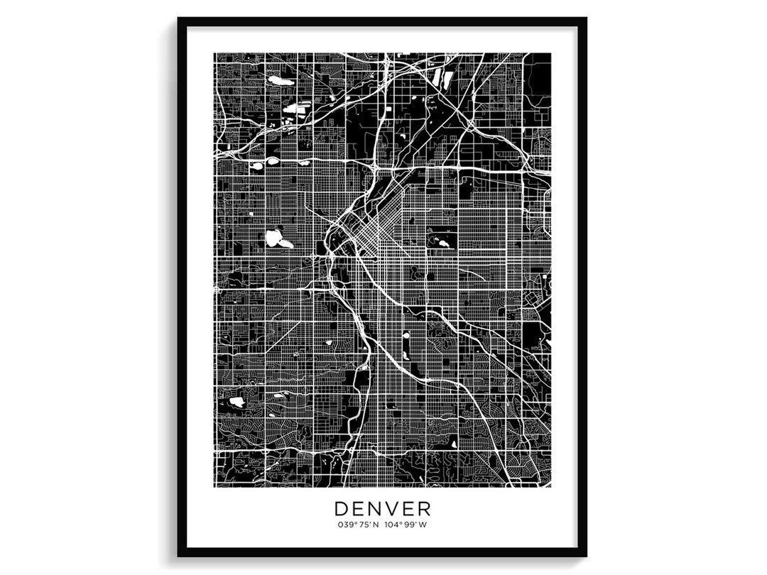 DENVER City Map Modern Map Minimalist Map Wall Decor Wall Art Digital ...