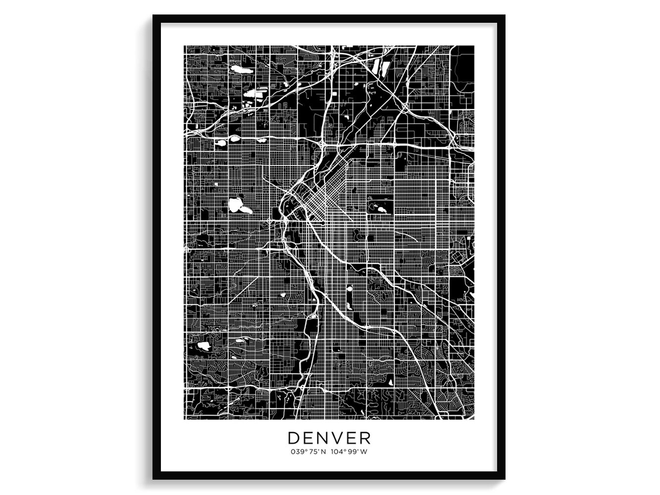 DENVER City Map Modern Map Minimalist Map Wall Decor Wall Art Digital ...