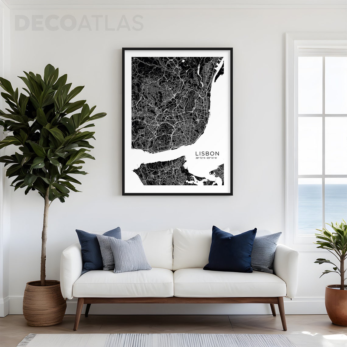 LISBON City Map Modern Map Minimalist Map Wall Decor Wall Art Digital ...