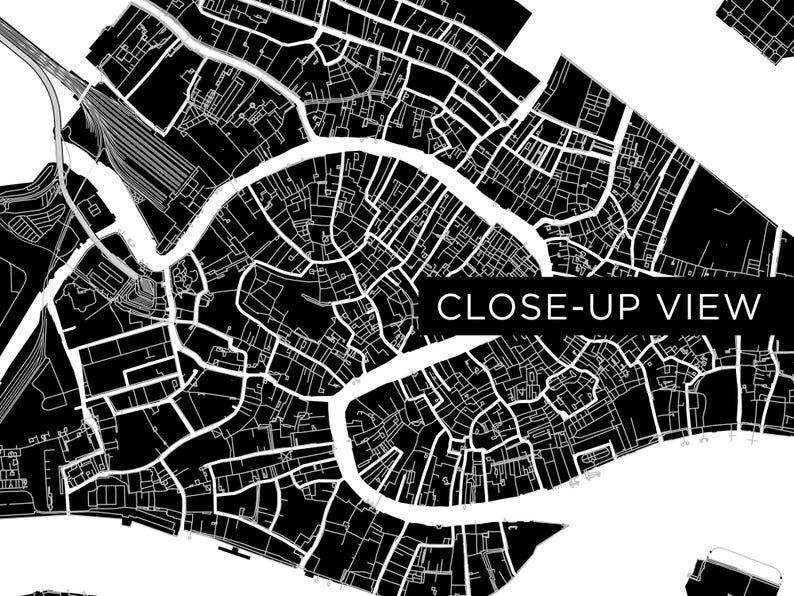 VENICE City Map Modern Map Minimalist Map Wall Decor Wall Art Digital ...