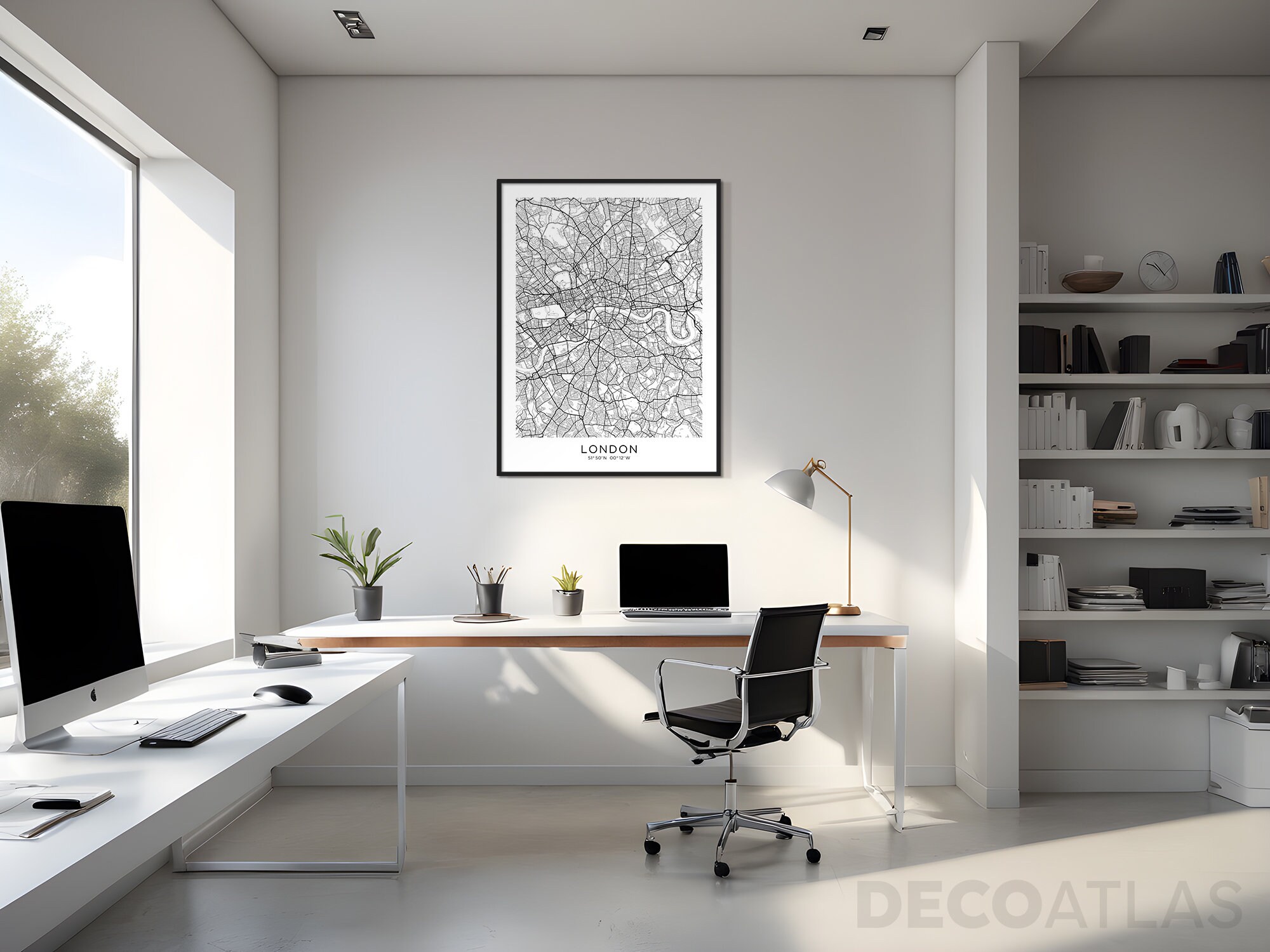 LONDON City Map Modern Minimalist Map Poster Wall Decor Wall Art ...