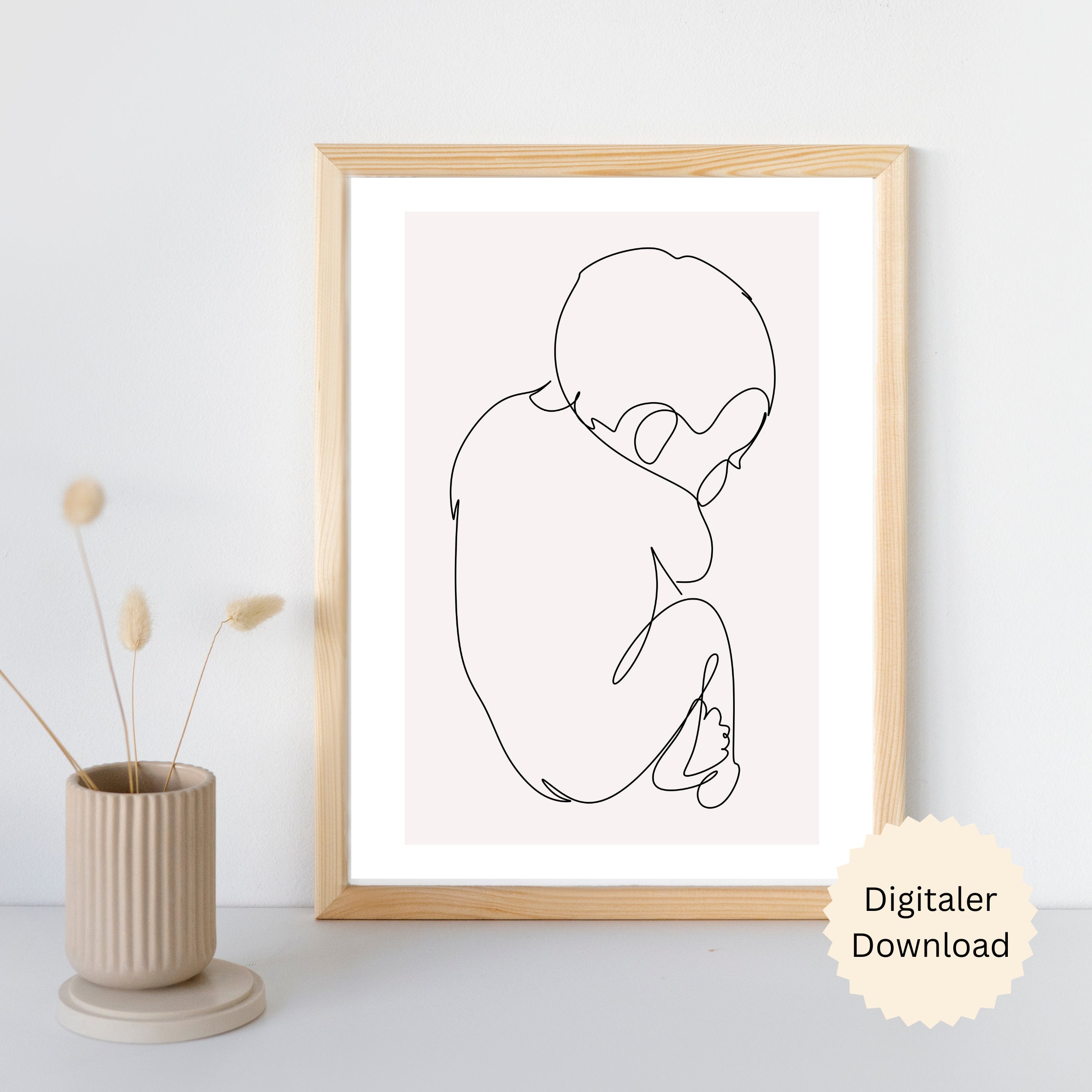 Newborn Baby Poster | Lineart Newborn Poster | Children's Room | Boho ...