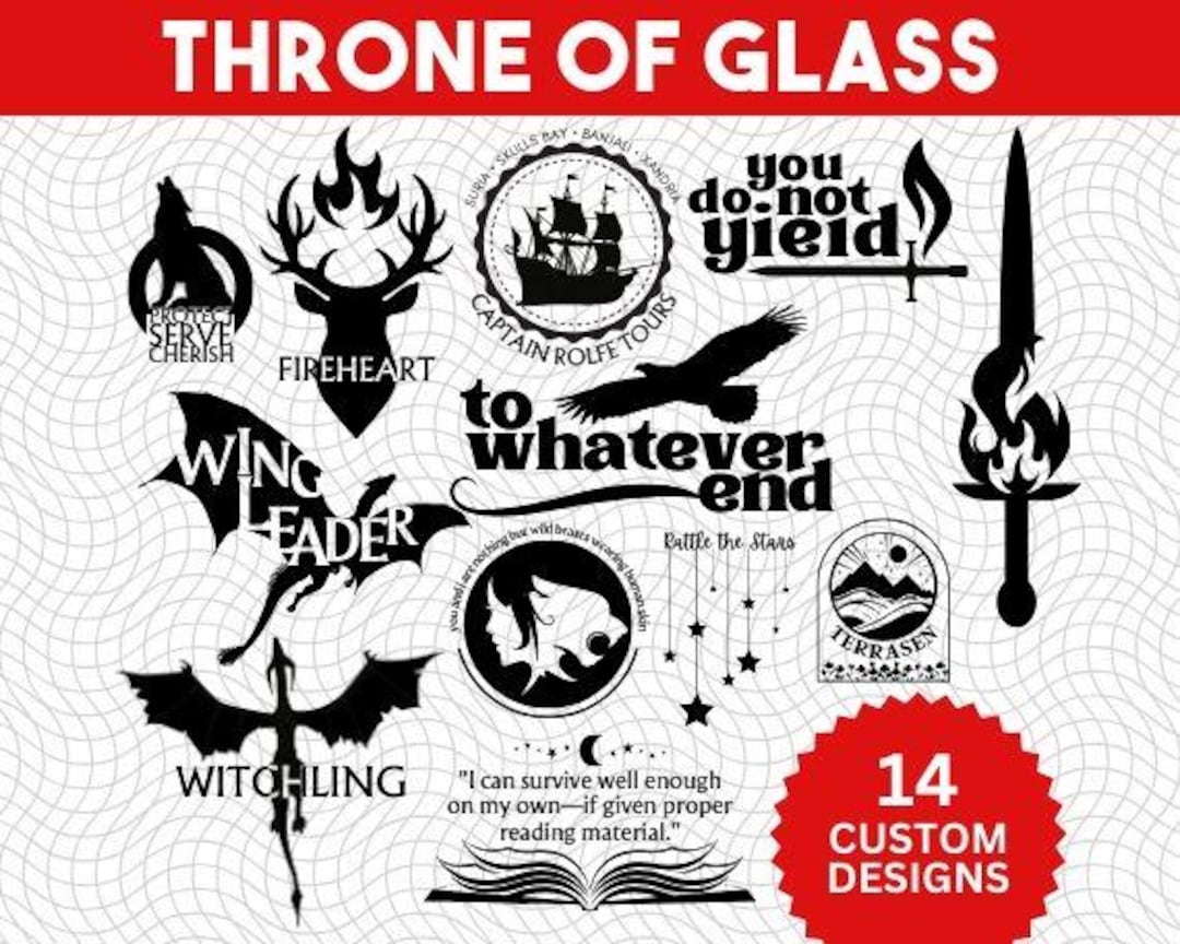 Throne of Glass SVG Sublimation Design Digital Art TOG Merch Sarah J ...